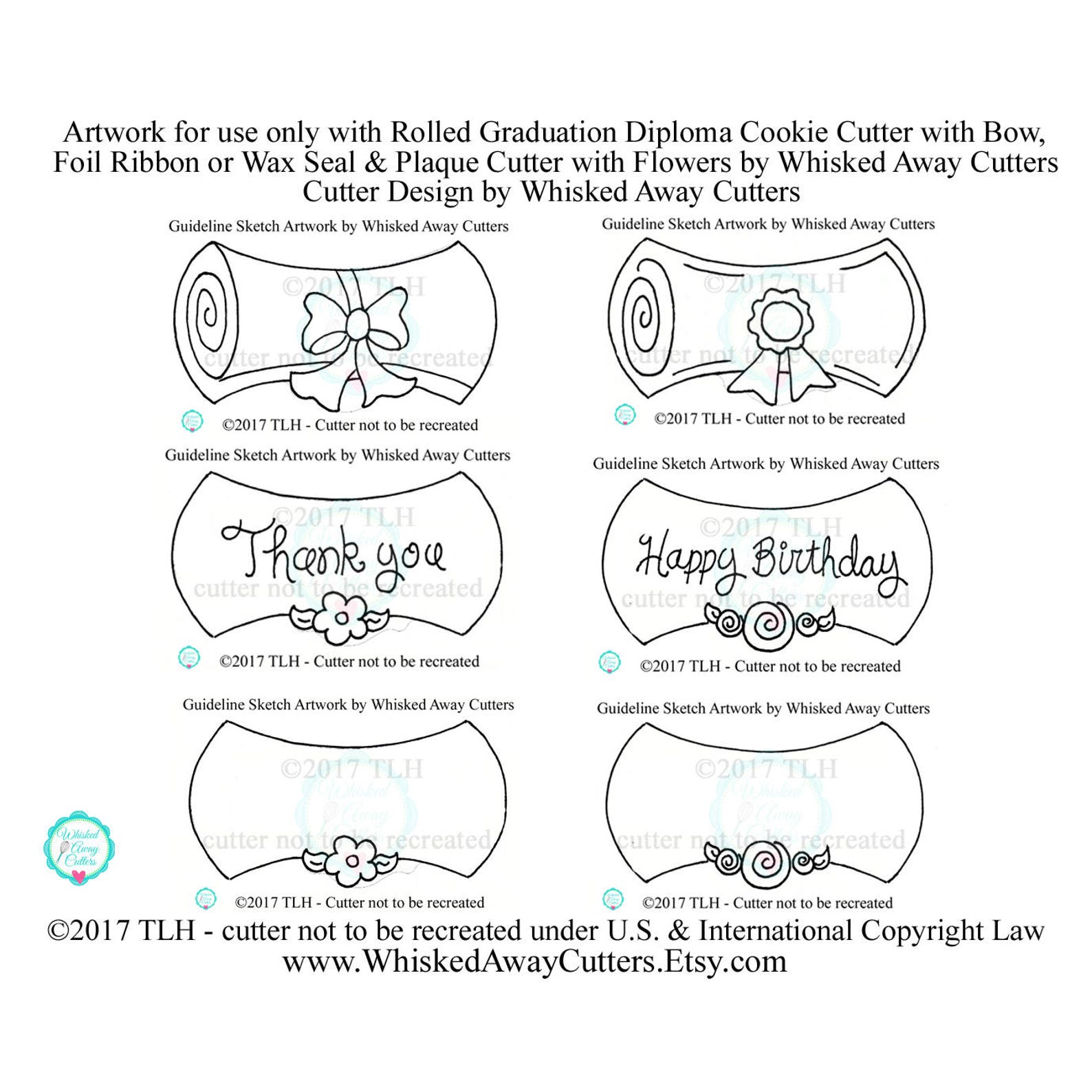 Rolled Graduation Diploma Cookie Cutter With Bow, Foil Ribbon or Wax ...