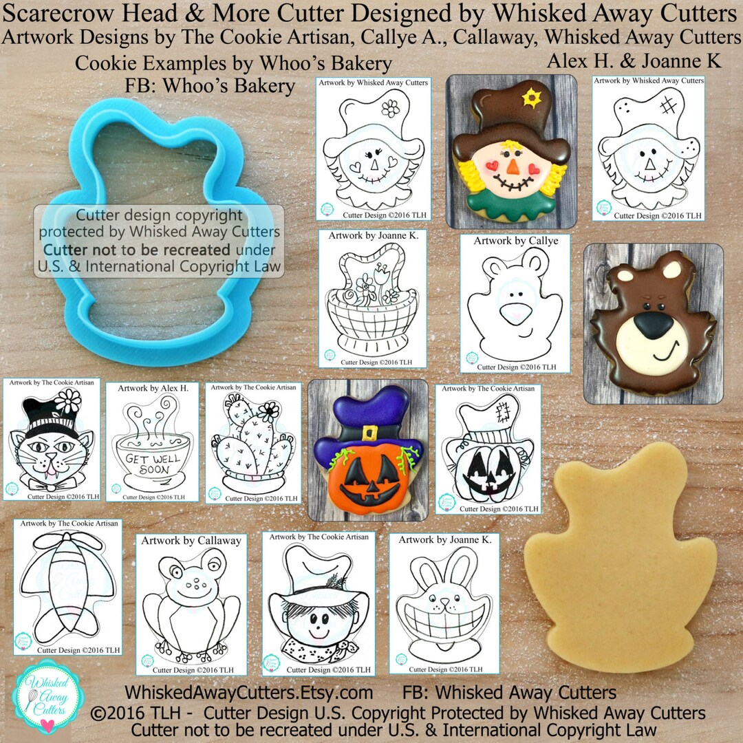 Scarecrow Head & More Cookie Cutter and Fondant Cutter Designed by ...