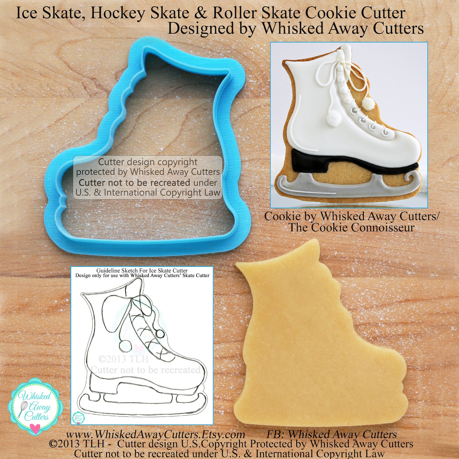 Ice Skate, Hockey Skate & Roller Skate Cookie Cutter Fondant Cutter ...