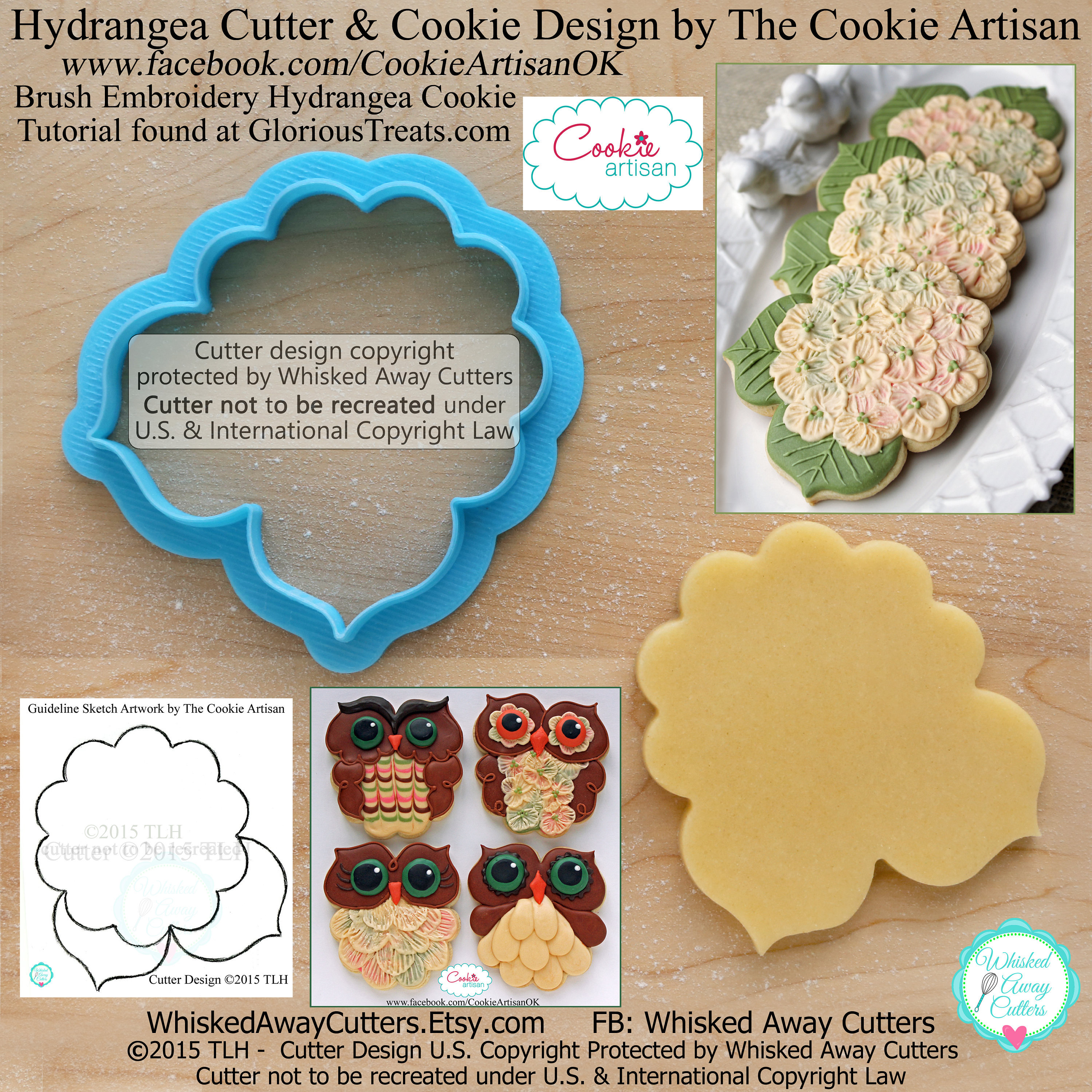 Hydrangea Cookie Cutter & Fondant Cutter by the Cookie Artisan ...