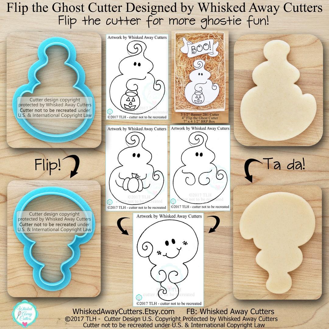 Flip the Ghost Cutter Designed by Whisked Away Cutters, Halloween ...