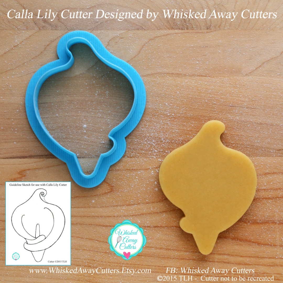 Calla Lily Flower Cookie Cutter and Fondant Cutter - **guideline Sketch ...