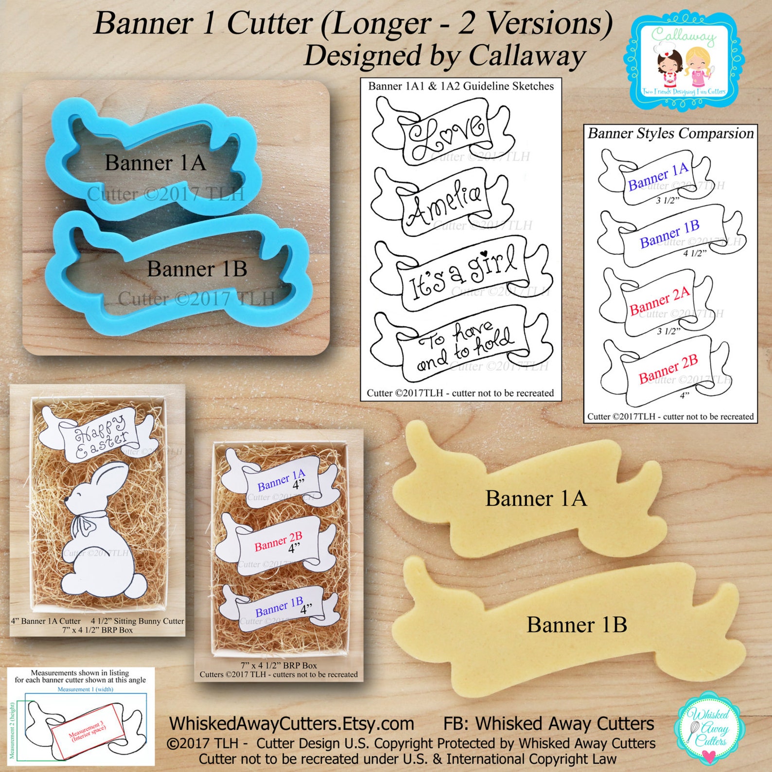 Banner 1 Cookie Cutter and Fondant Cutter longer Designed by - Etsy