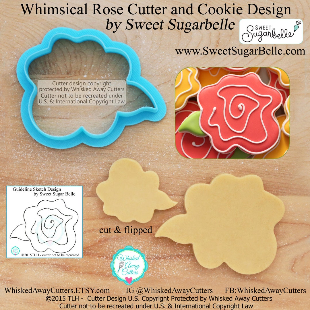 Wonky Rose Cookie Cutter and Fondant Cutter by Sweet Sugar Belle ...
