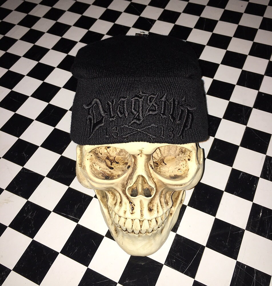 Dragstrip Kustom Black on Black 13 Beanie Hat - Etsy
