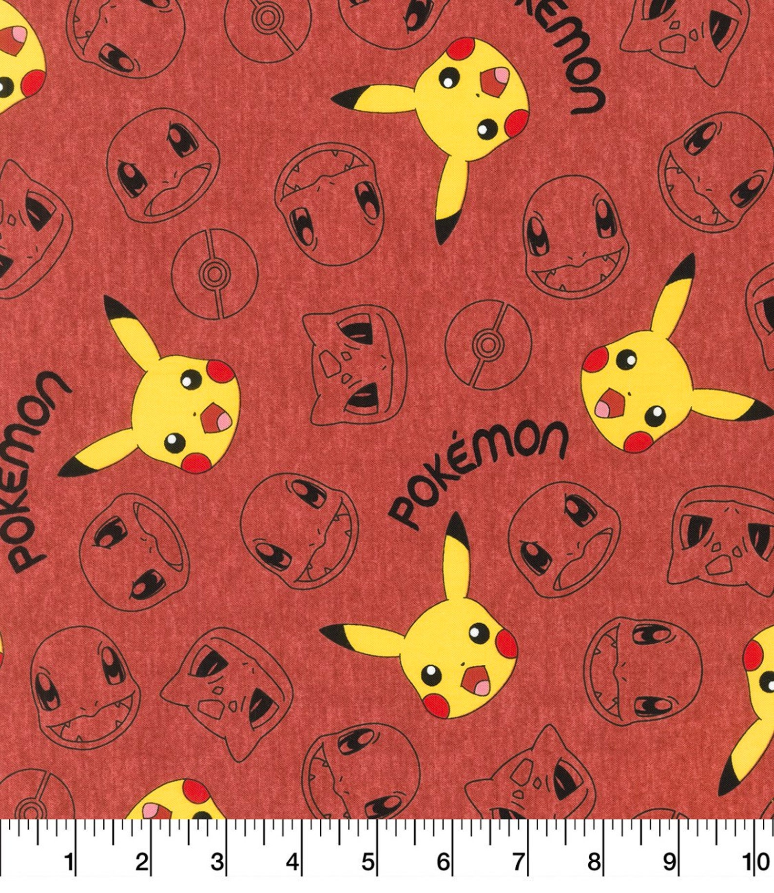1/2 Yard Pokemon Fabric / Pokemon Block Fabric / Pokemon Toss Fabric ...