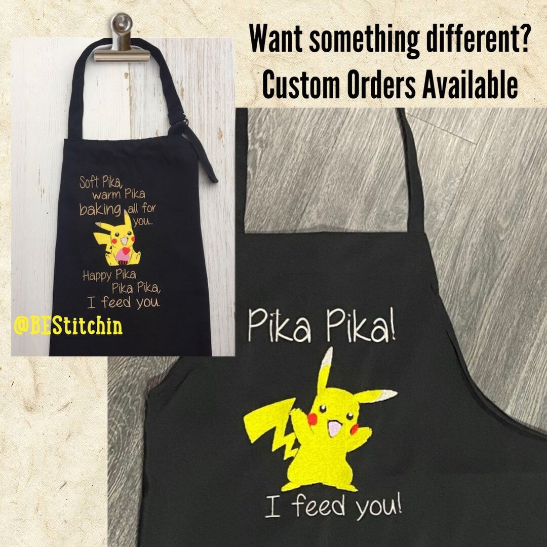 Apron / Pikachu Apron / Embroidered Apron / Customization Avaliable - Etsy