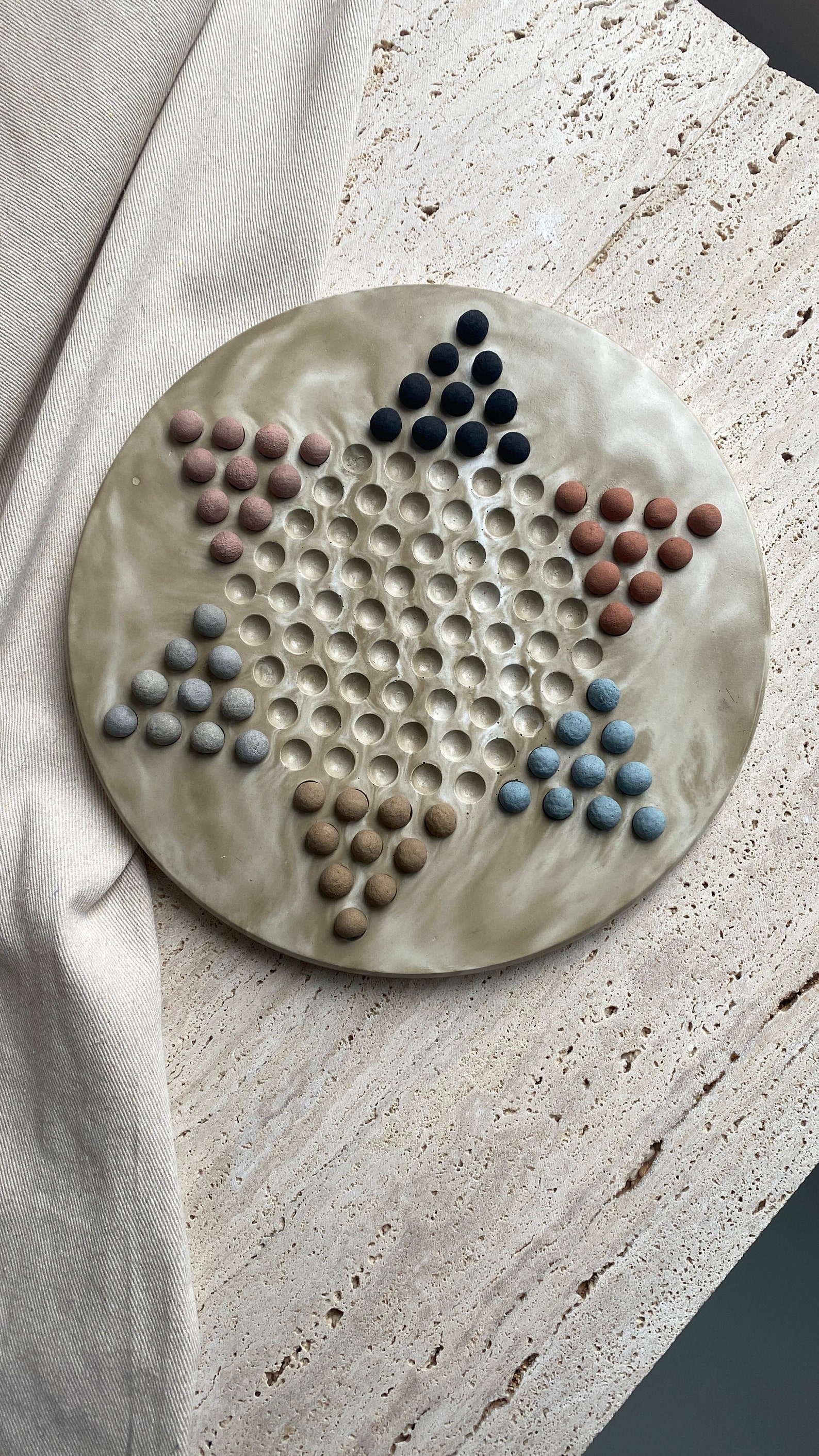 LUDUS Concrete Handcrafted Board Game Concrete Chinese Checkers ...