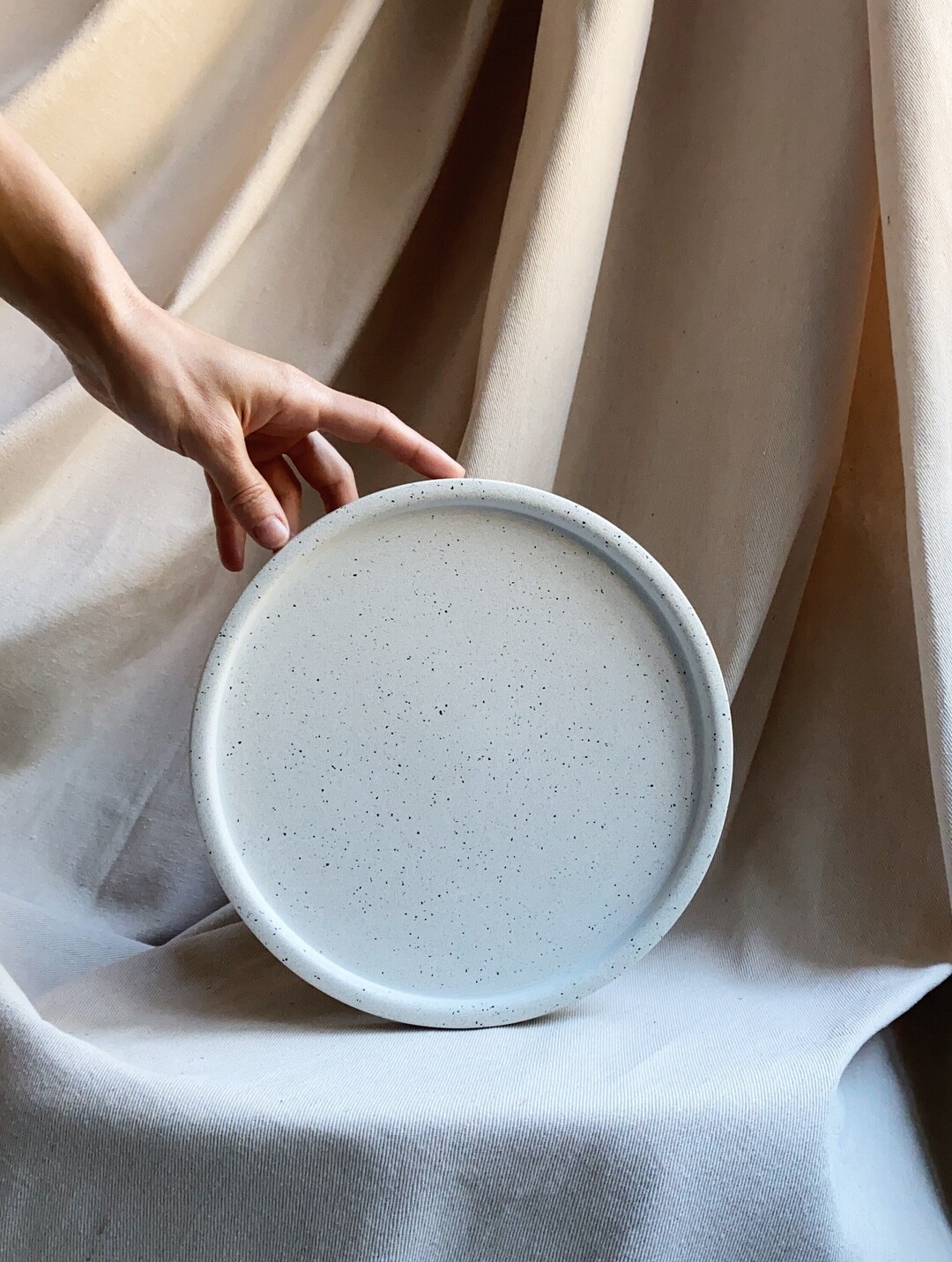 Large Handcrafted Concrete Tray | Decorative Concrete Tray | Photo Prop ...