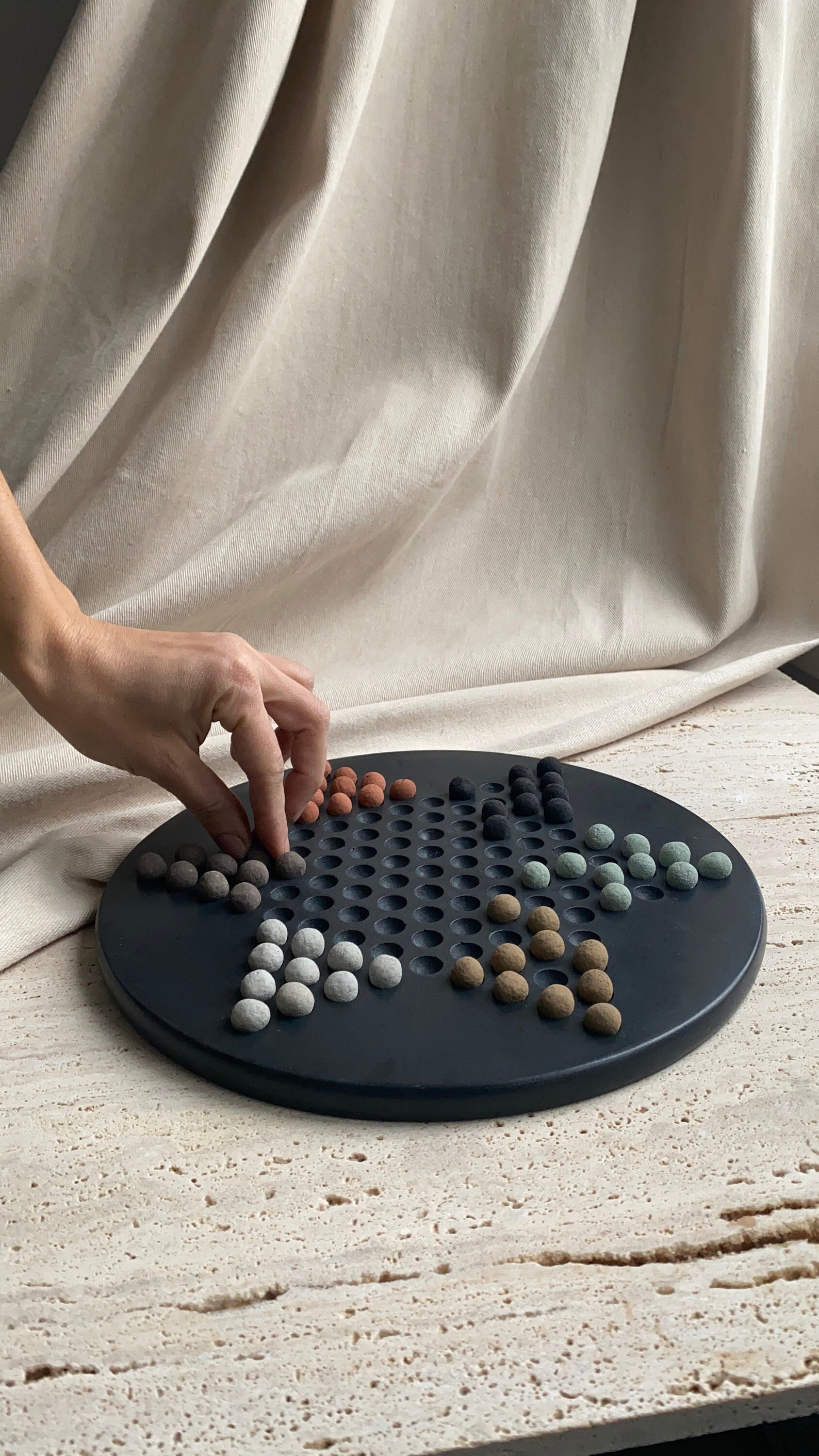 LUDUS | Concrete Handcrafted Board Game | Concrete Chinese Checkers ...