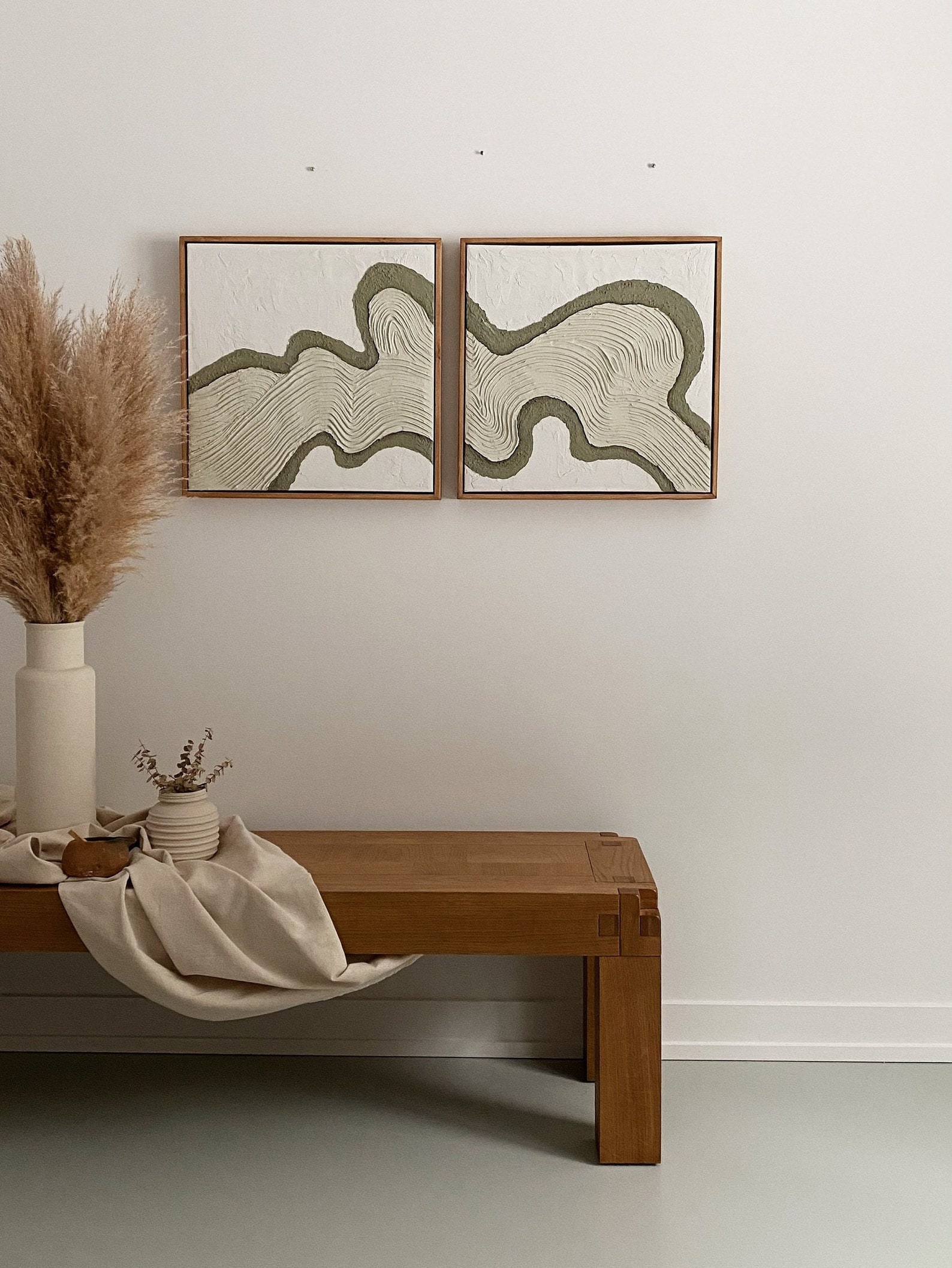 Set of 2 Abstract Plaster Wall Art 3d Art Plaster Art Plaster Paint ...