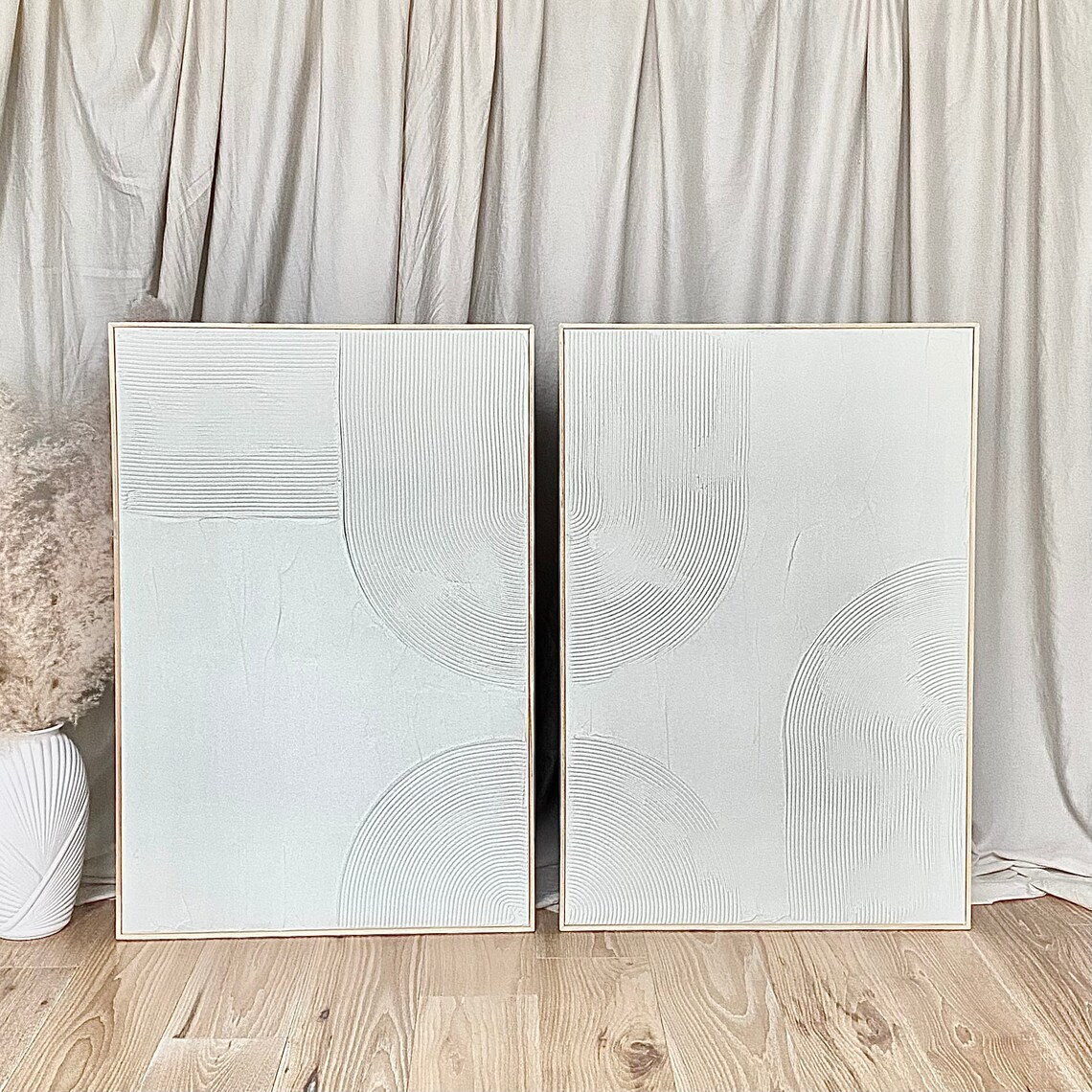 Set of 2 Framed Abstract Plaster Wall Art 3d Wall Art | Etsy