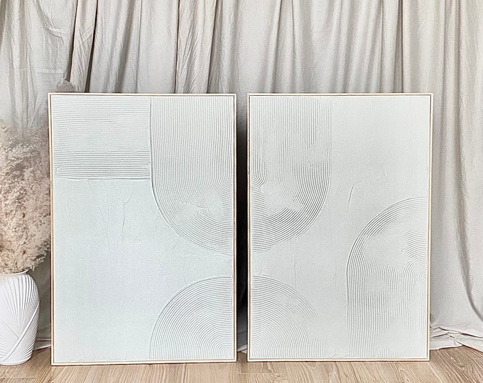 Set of 2 Framed Abstract Plaster Wall Art 3d Wall Art - Etsy