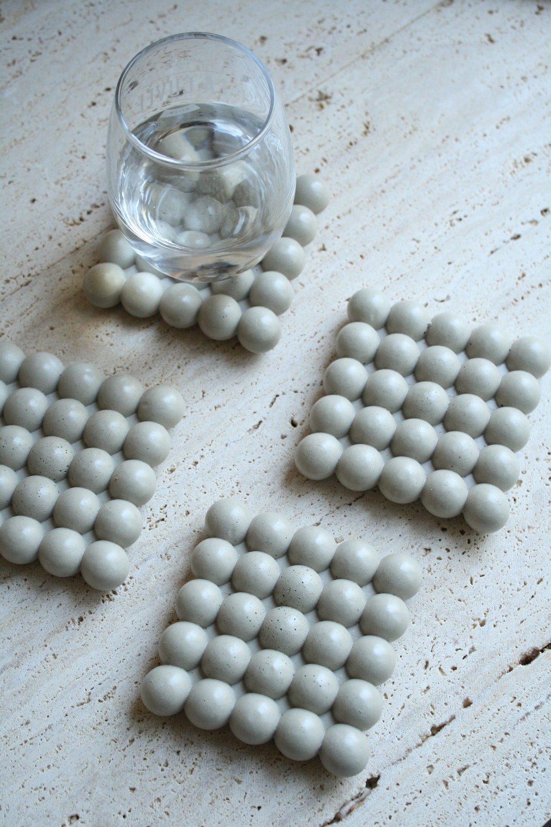 BULLA - Set of 4 Concrete Coasters | Concrete Candle Tray | Soap Dish ...