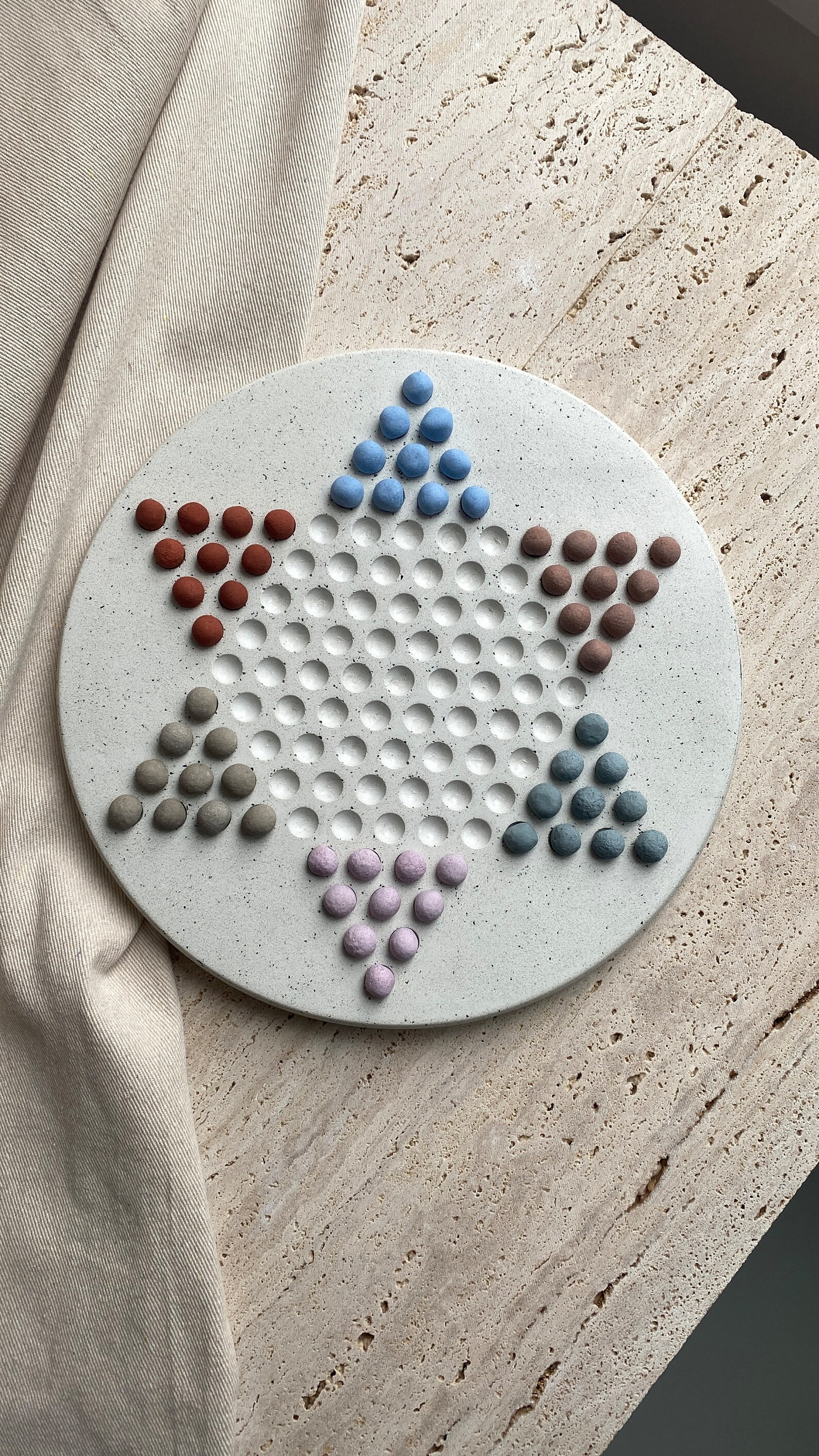 LUDUS | Concrete Handcrafted Board Game | Concrete Chinese Checkers ...