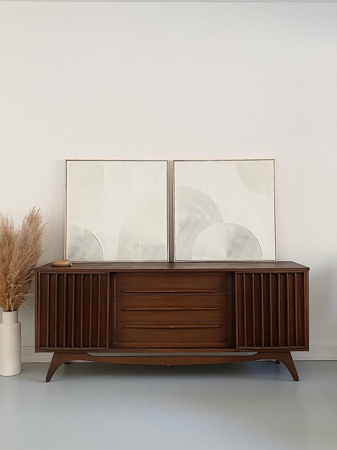 Set of 2 Framed Abstract Plaster Wall Art | 3d Wall Art | Plaster Art ...