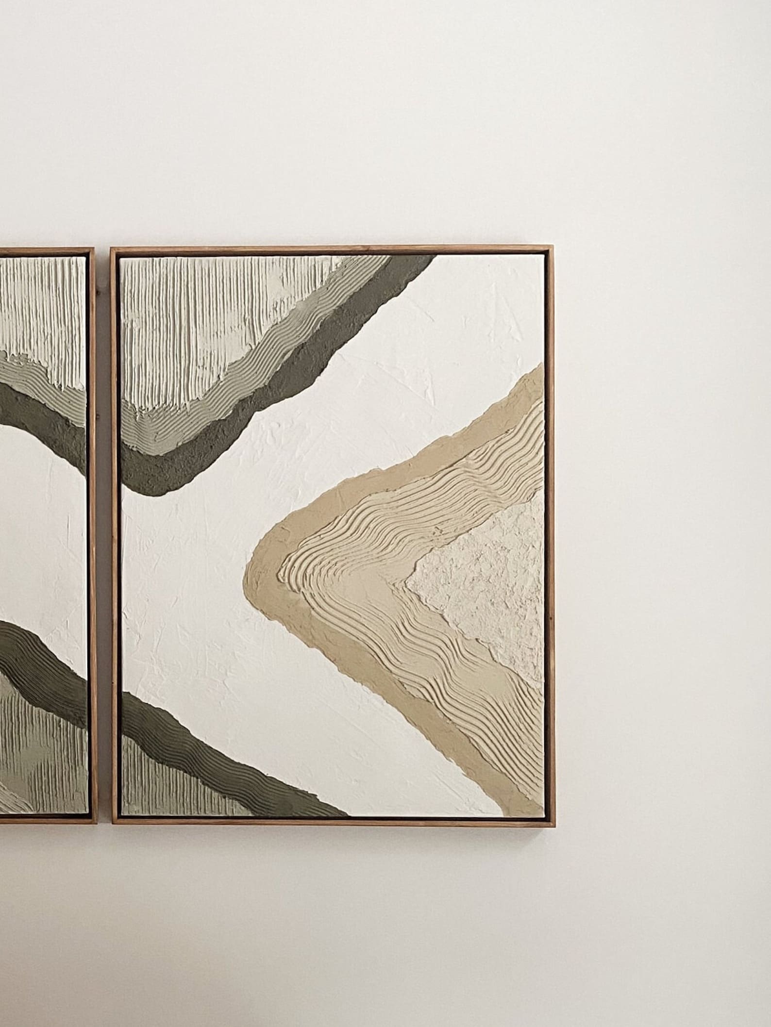 Set of 2 Abstract Framed Plaster Wall Art | 3d Art | Plaster Art ...