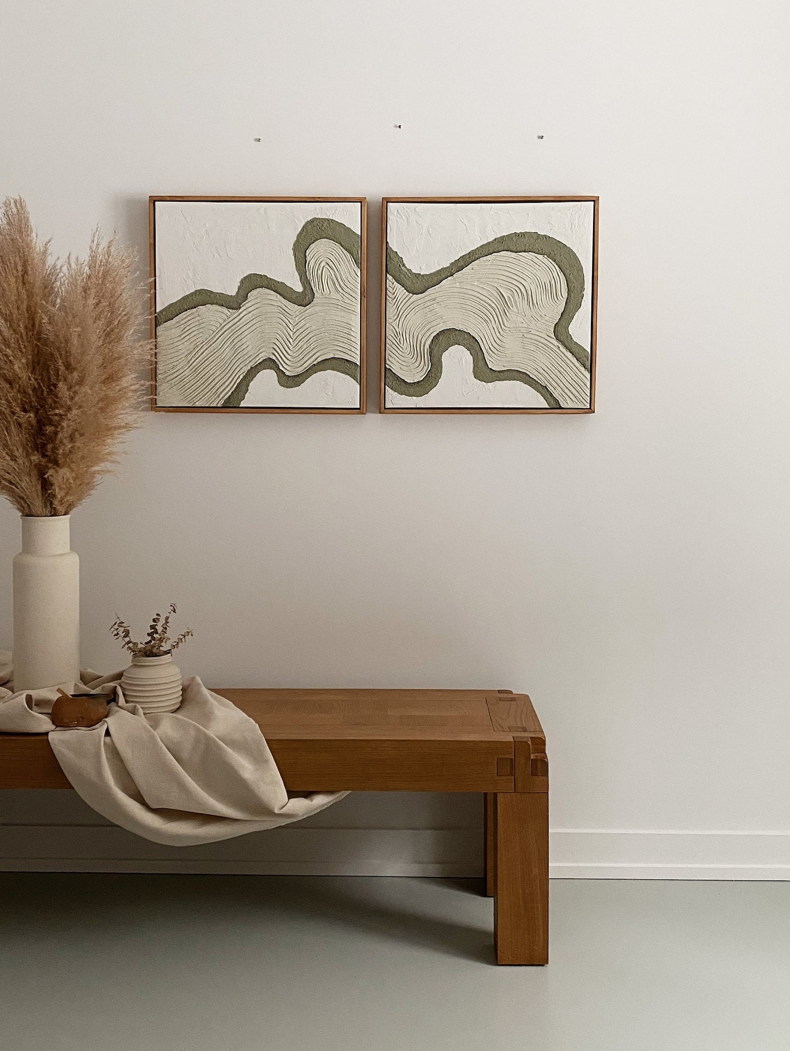 Set of 2 Abstract Plaster Wall Art 3d Art Plaster Art Plaster Paint ...