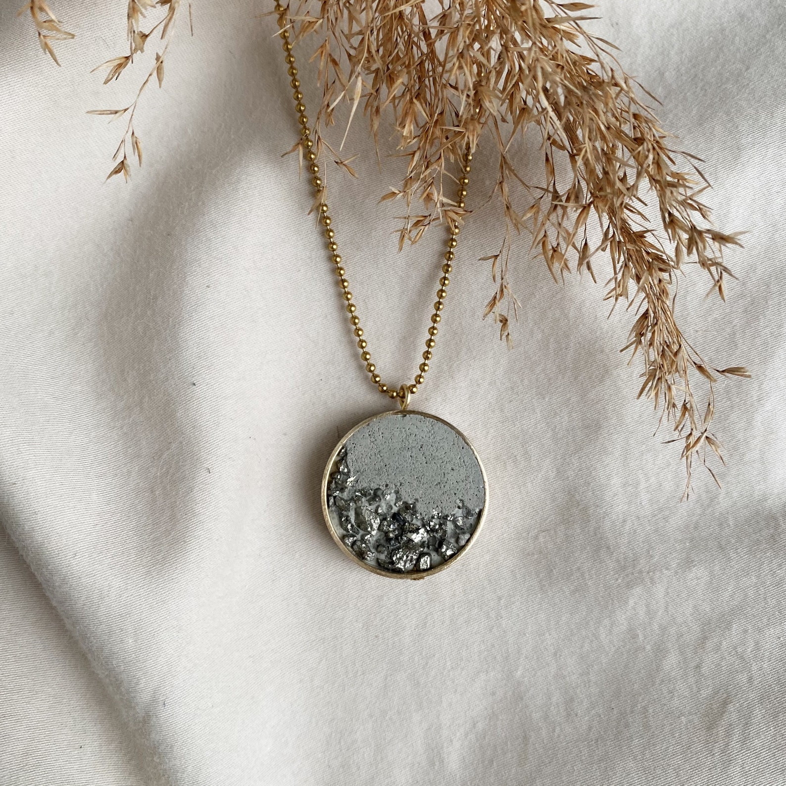 Concrete Necklace | Concrete Jewelry | Light Gray Concrete | Crushed ...