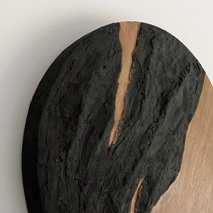 Round Black Textured Plaster Art | 3d Wall Art | Plaster Art | Plaster ...