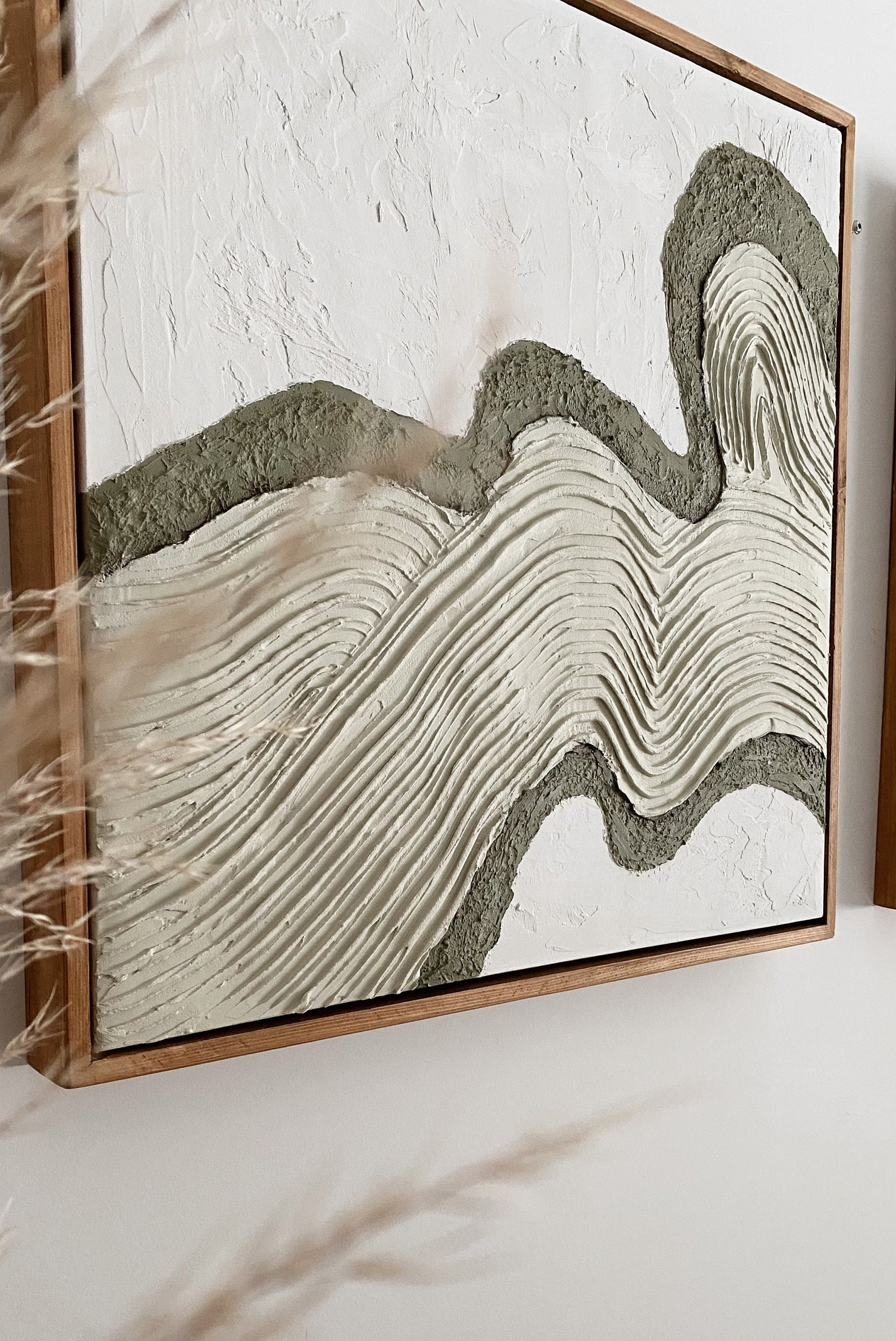 Set of 2 Abstract Plaster Wall Art 3d Art Plaster Art Plaster Paint ...