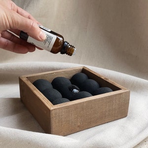 ARÖMA Concrete Essential Oils Diffuser Handmade Wood Box Concrete Table ...