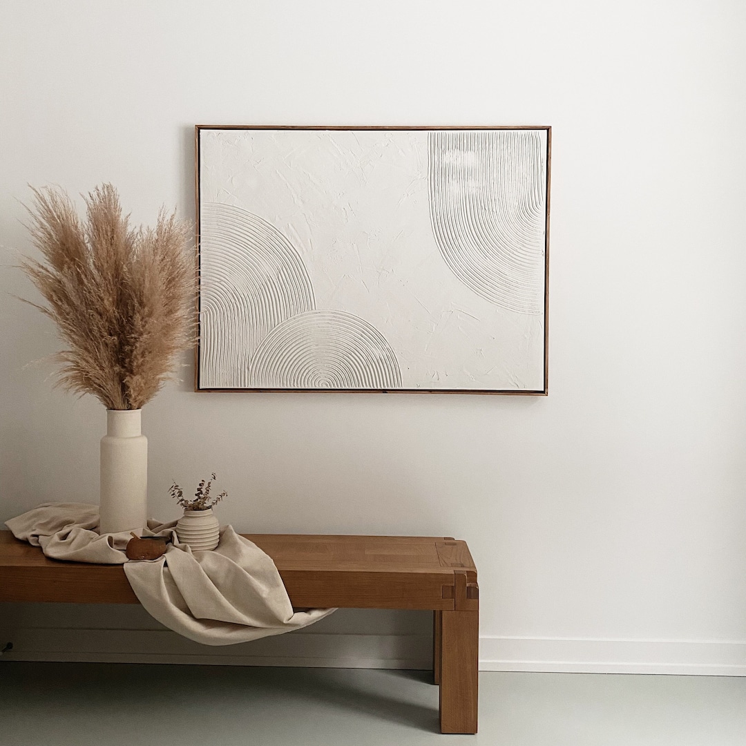 Extra Large Framed Abstract Plaster Wall Art | 3d Wall Art | Plaster ...