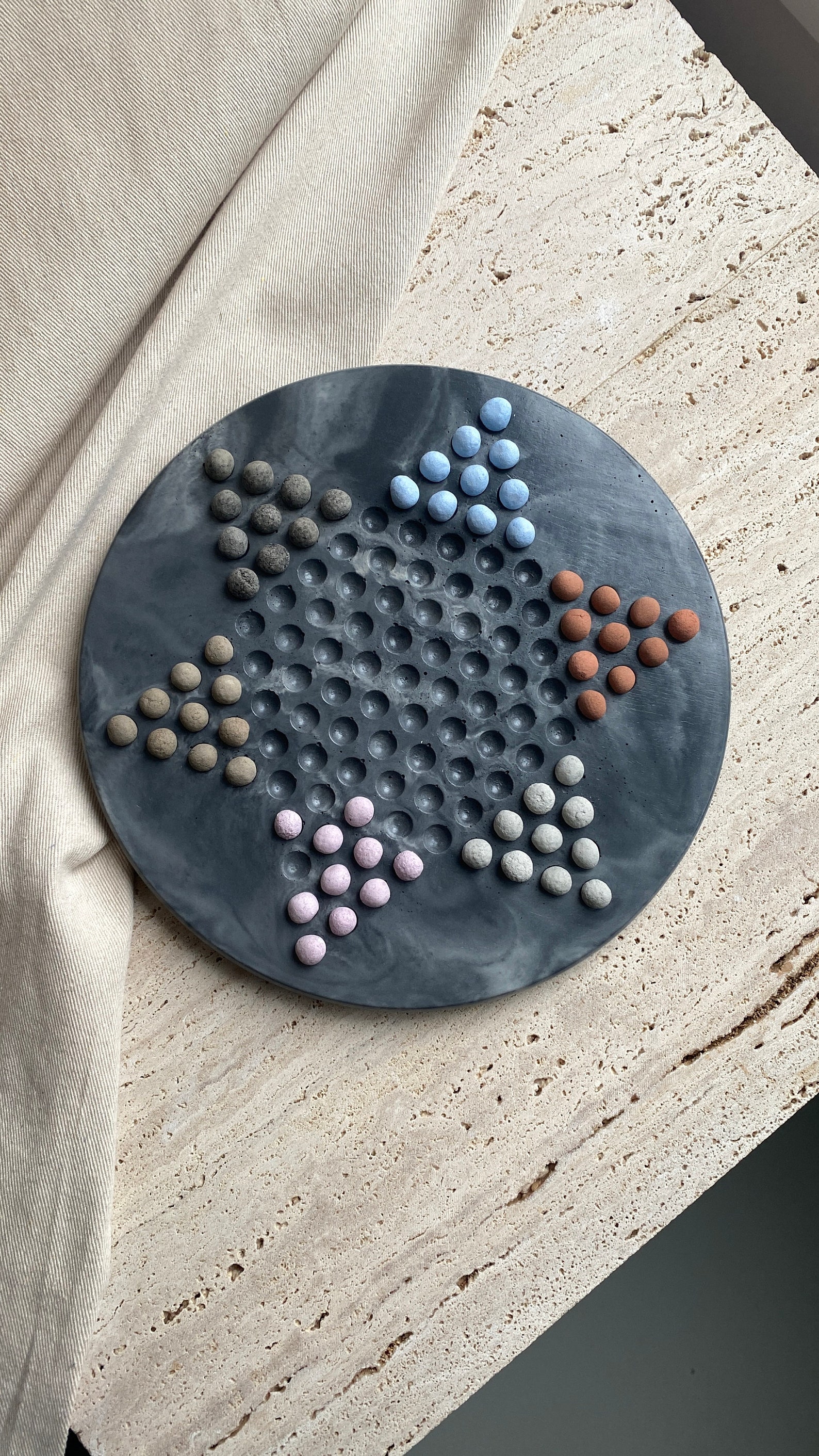 LUDUS Concrete Handcrafted Board Game Concrete Chinese Checkers ...