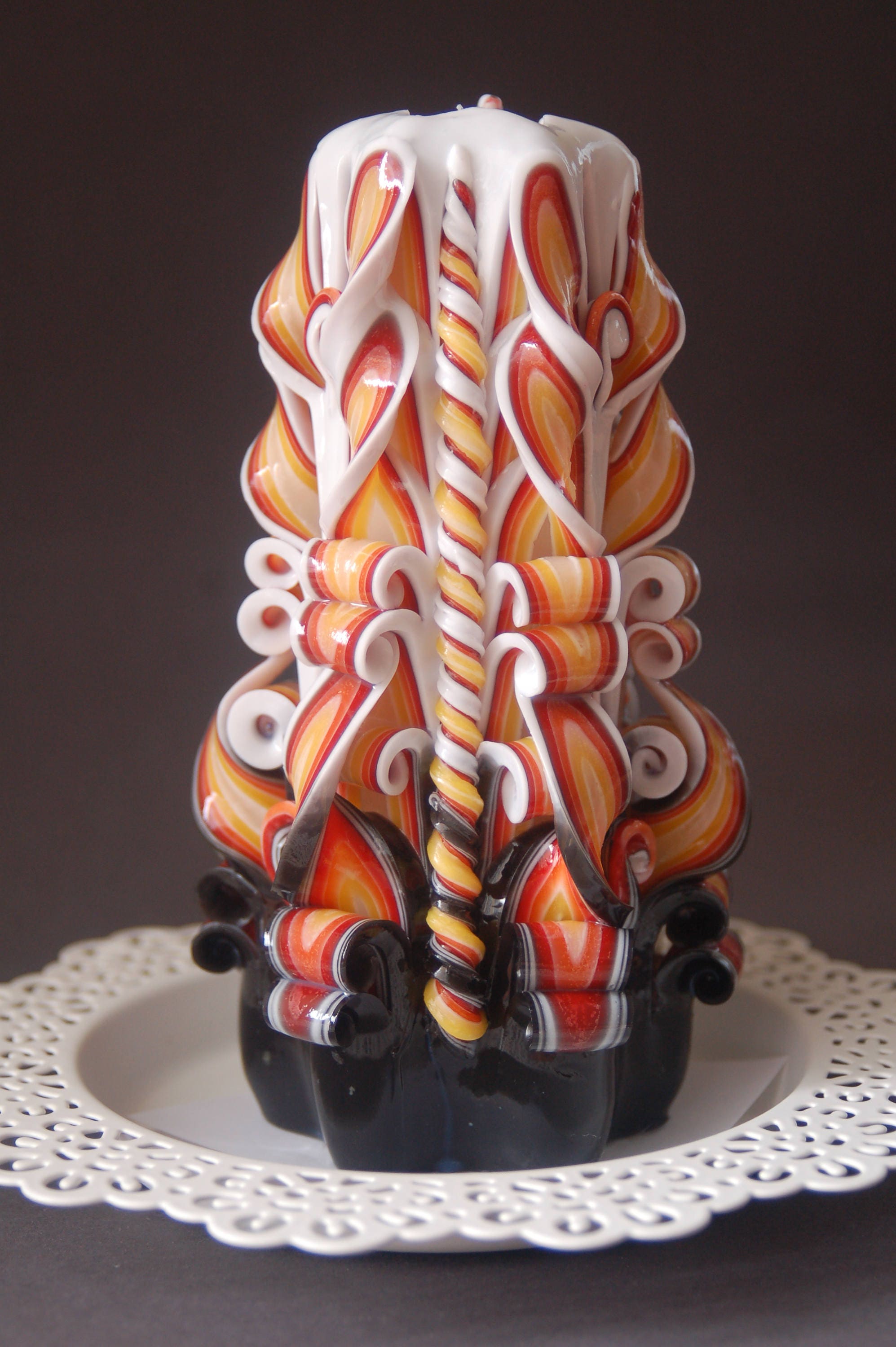 Carved Candle Romantic Hand Carved Candle Home Decor Colorful | Etsy