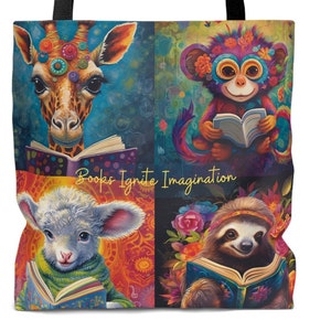 Teacher Tote, Reading Ignites Imagination Tote, Animal Tote, Back to ...