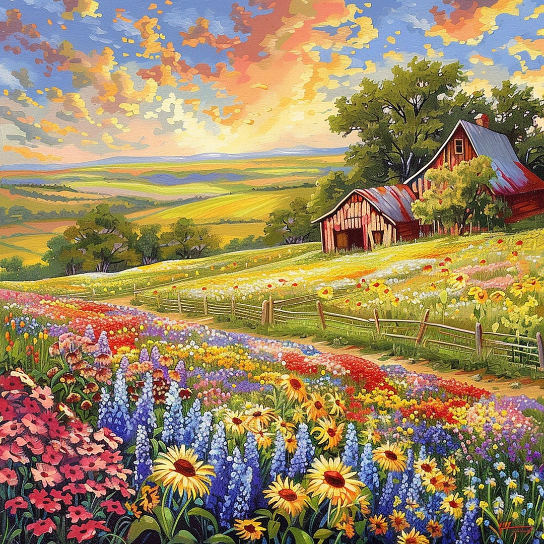 Flower Farm JPEG Digital Download, Digital File of 4 JPEG Files - Etsy