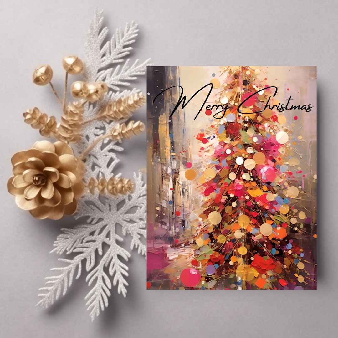 Vintage Pastel Christmas Tree Clip Art, Classic 1950s Color Palette ...