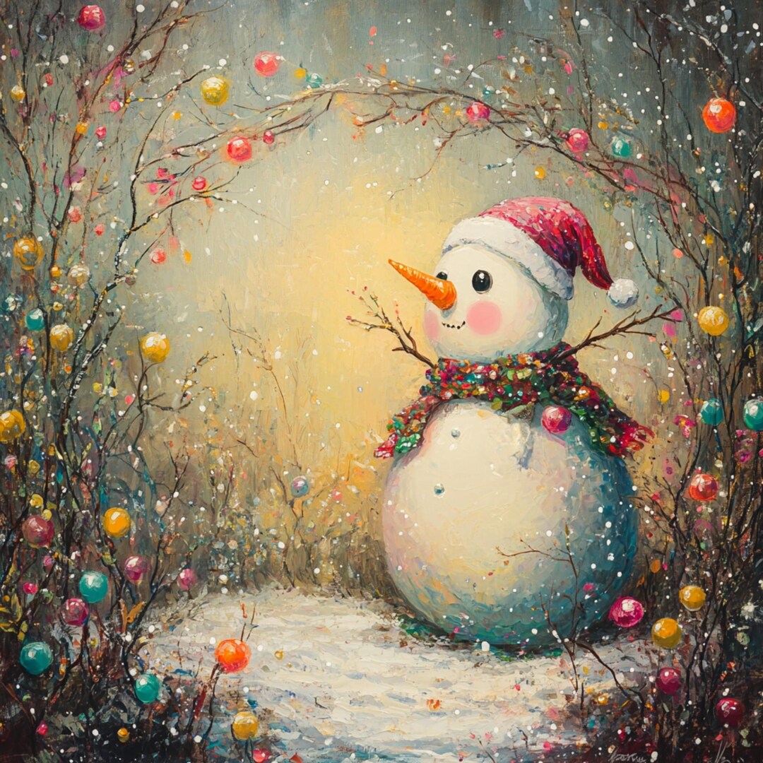 Vintage Pastel Snowman Clip Art, Classic 1950s Color Palette, 4 Digital ...