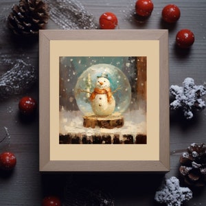 Winter Whimsy: 2 Digital Snowman Snow Globe Art JPEG, Snow Globe #3 #4 - Etsy