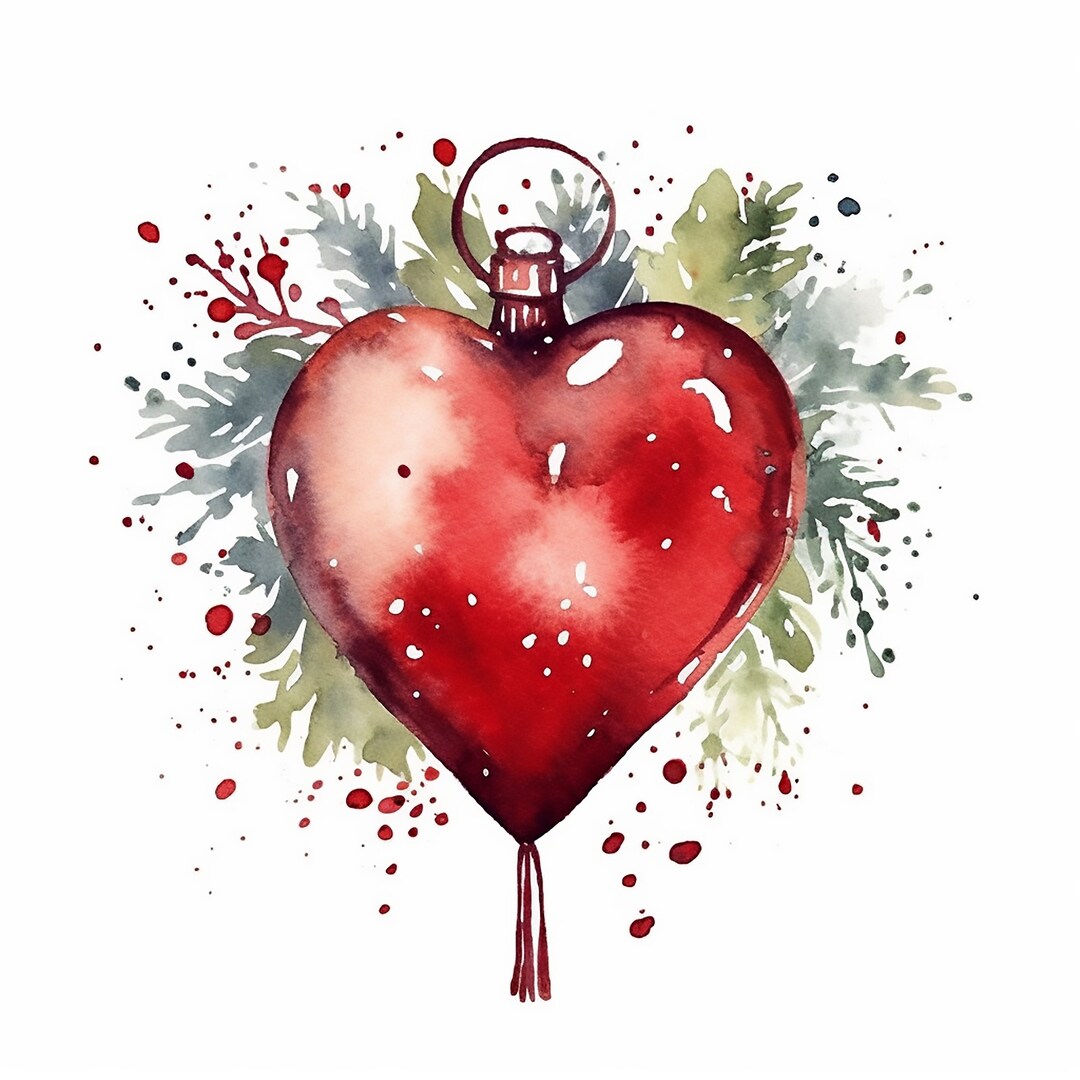 Wreath Shaped Heart Christmas Tree Clip Art, Digital File of a ...