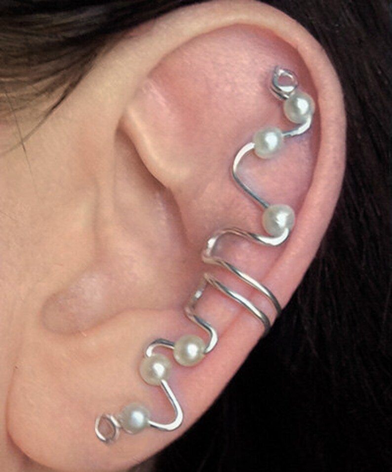 Silver Ear Cuff Adjustable Silver Plated Ear Wrap - Etsy