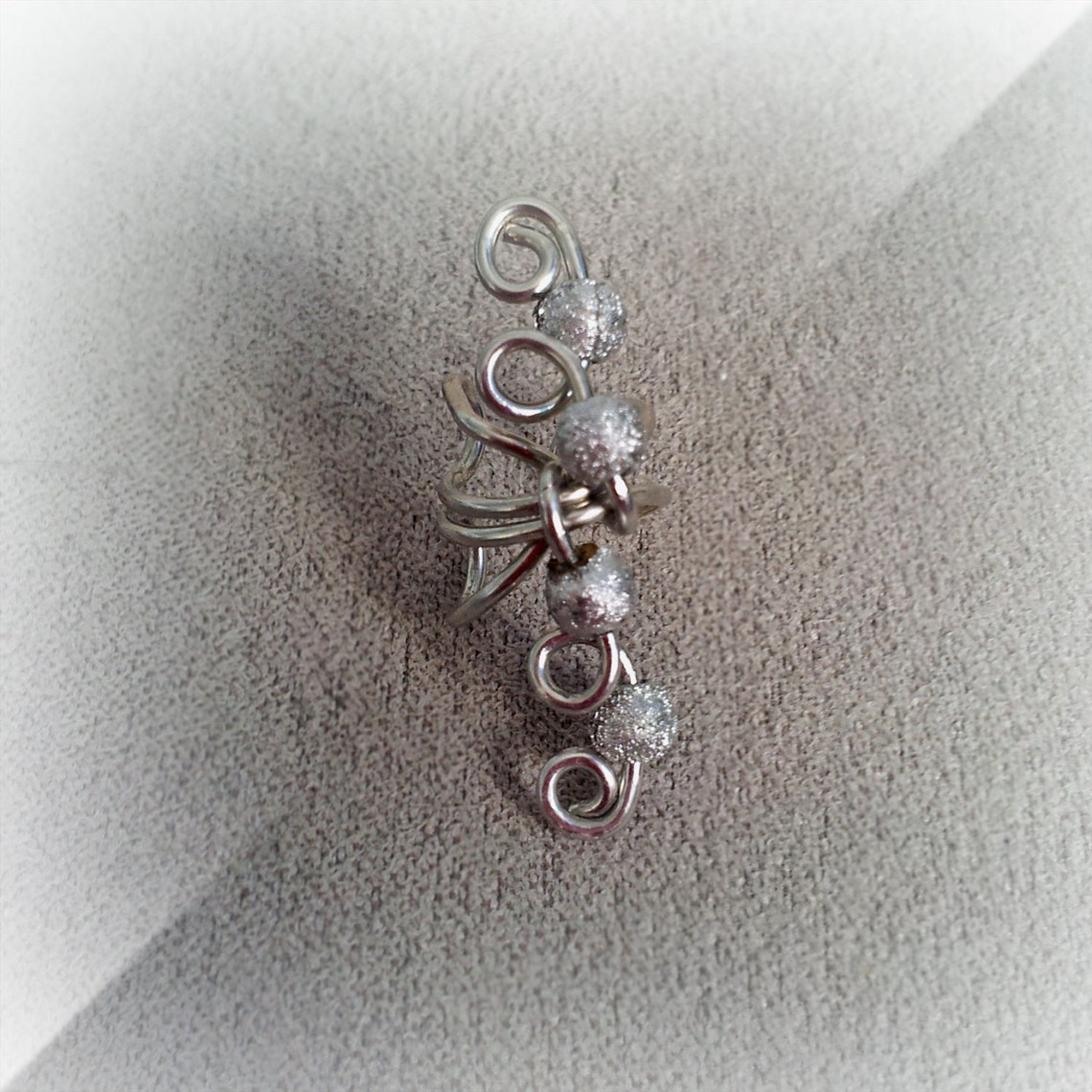 Silver Ear Cuff Glitter Silver Beads Ear Wrap | Etsy