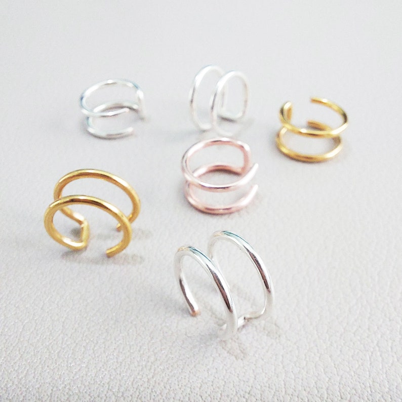 Helix Hoops Fake Helix Ring Two Ring Helix Ear Cuff Silver - Etsy