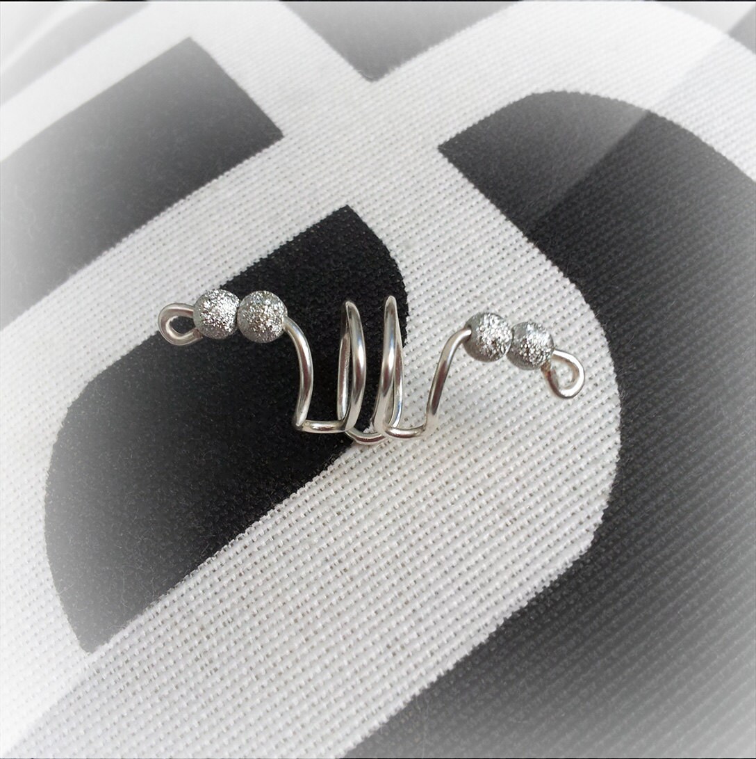 Silver Ear Cuff Glitter Silver Beads Ear Wrap - Etsy