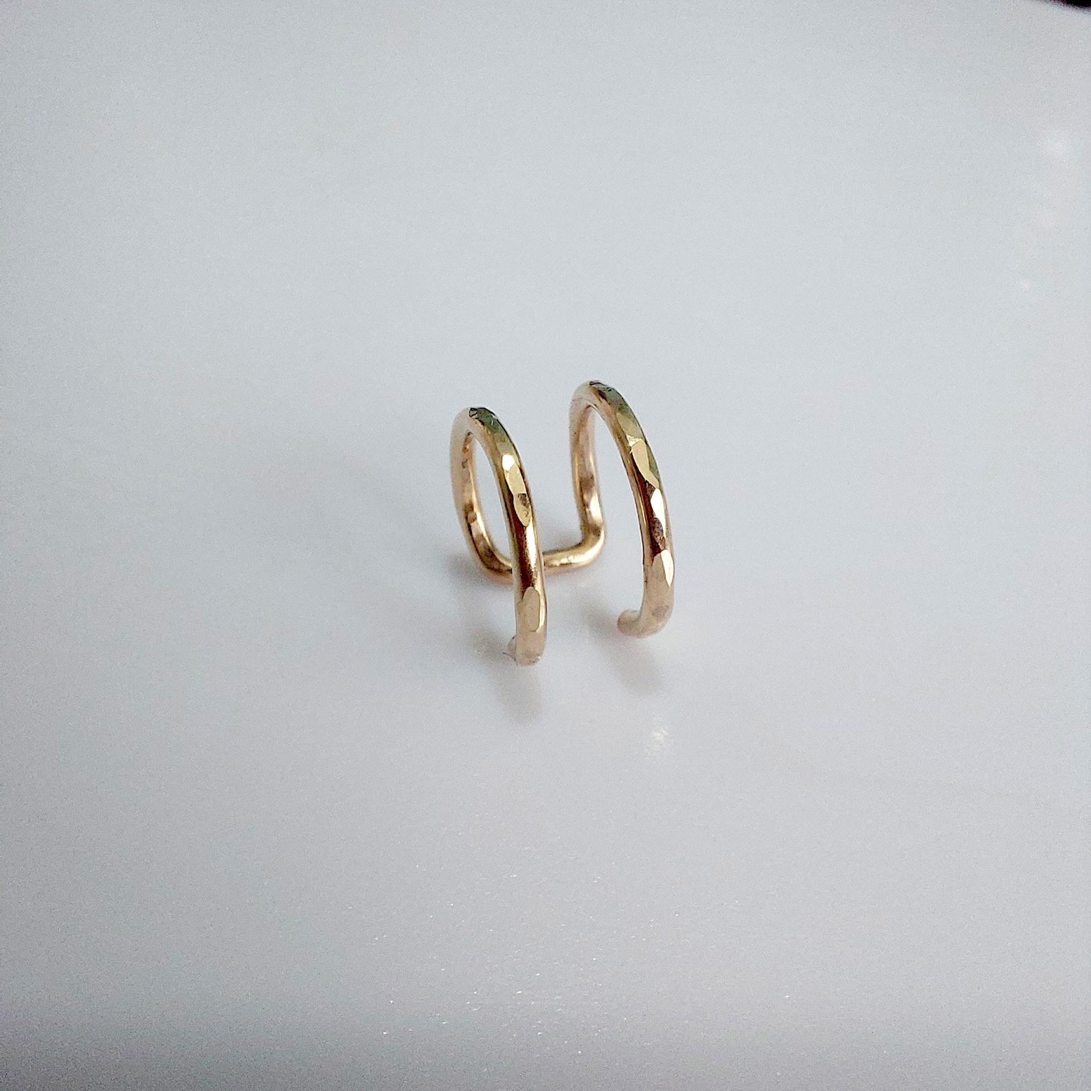 Cute Silver Ear Cuff Helix Wrap , Tiny Huggie Double Ring Clip on ...