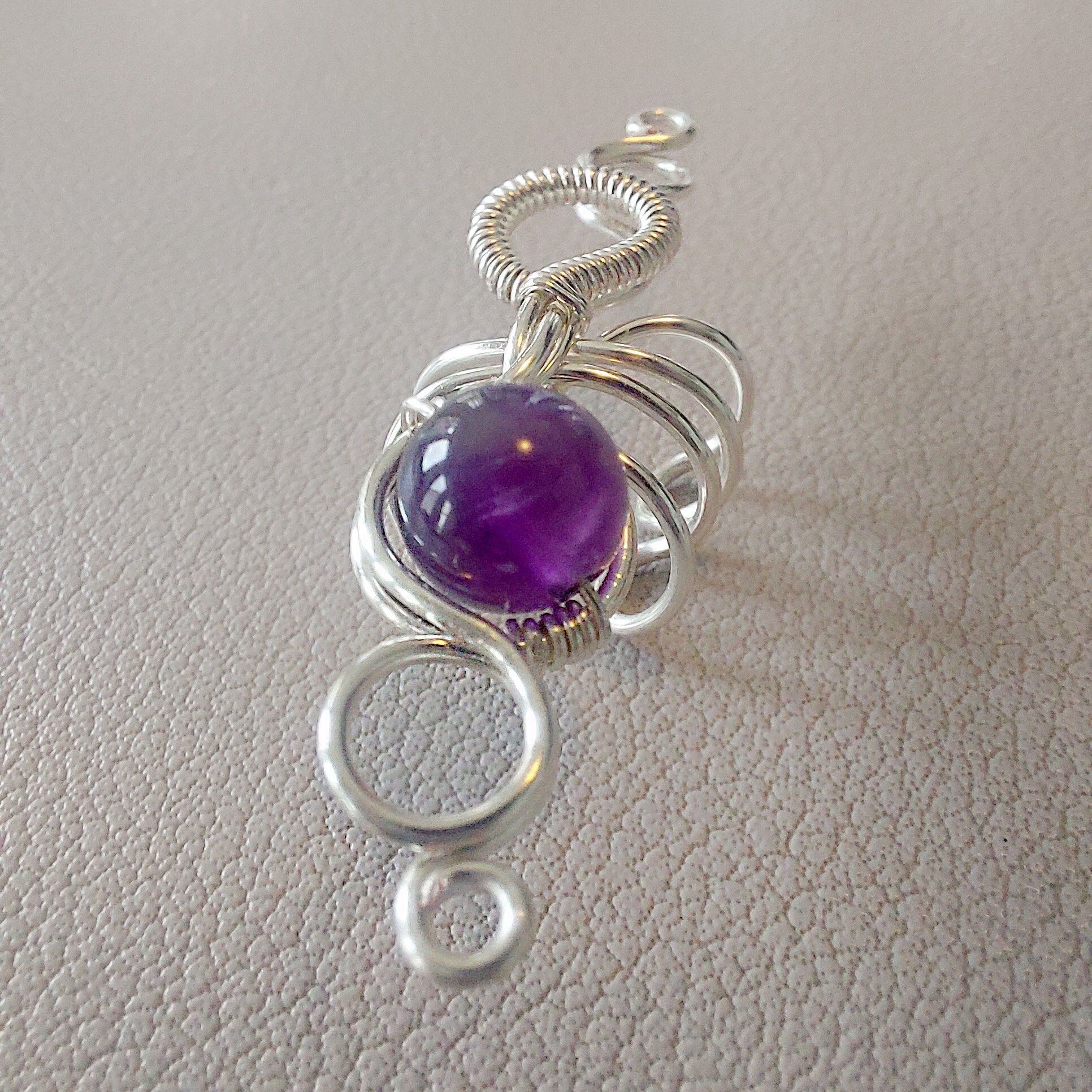 Silver Ear Cuff Purple Large Amethyst Ear Wrap - Etsy
