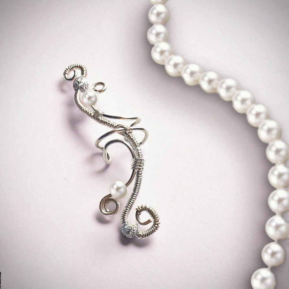 Silver Ear Cuff Elegant Ear Wrap - Etsy