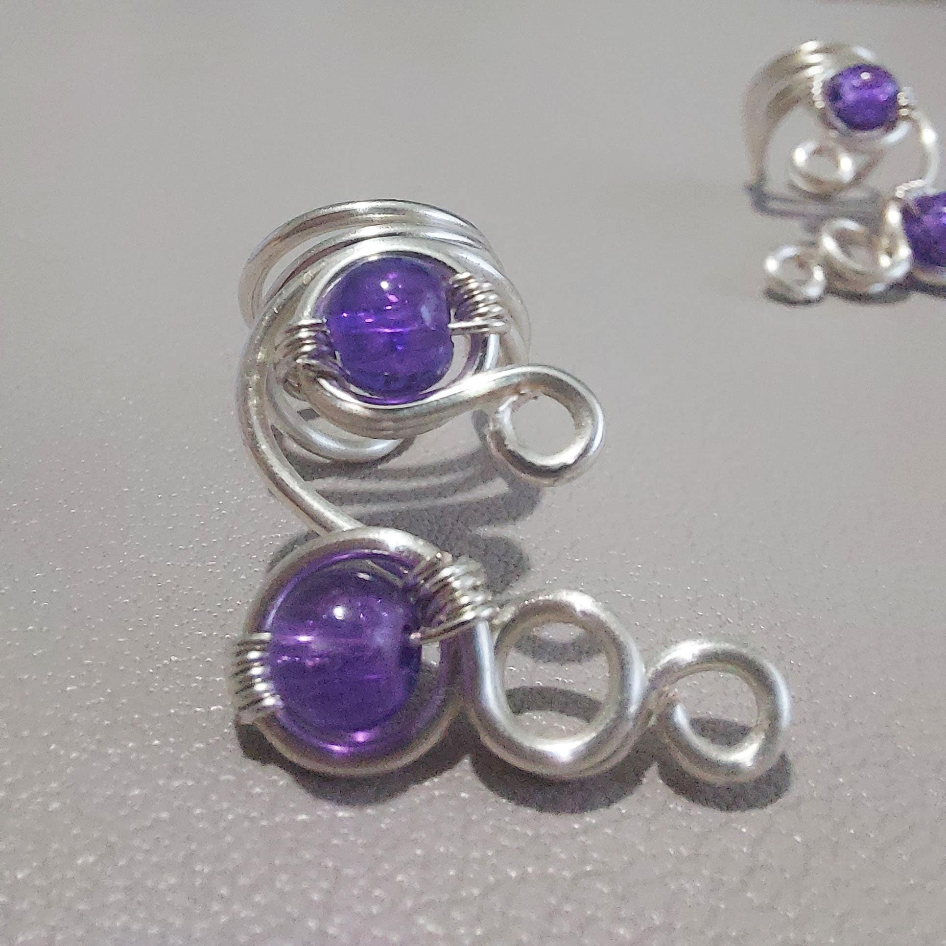 Silver Ear Cuff Silver Ear Wrap Purple - Etsy UK