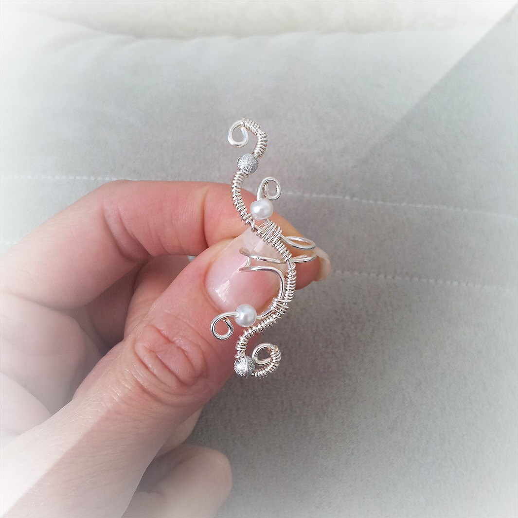 Silver Ear Cuff Elegant Ear Wrap | Etsy