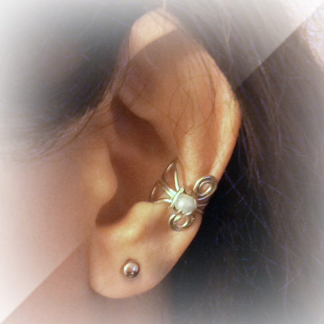 Silver Ear Cuff Silver Plated Small Ear Wrap Pearl - Etsy