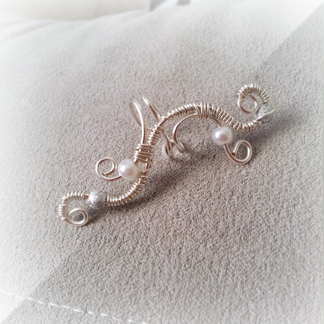 Silver Ear Cuff Elegant Ear Wrap | Etsy