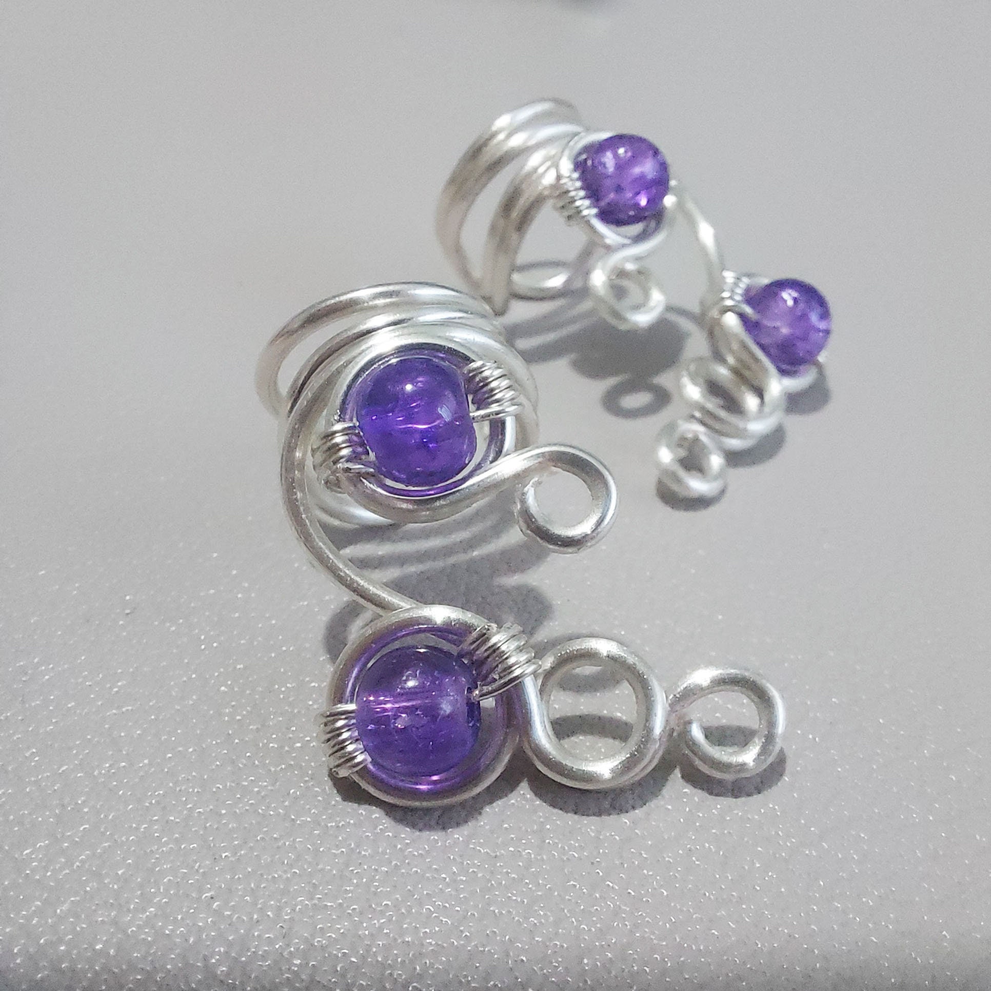 Silver Ear Cuff Silver Ear Wrap Purple - Etsy UK