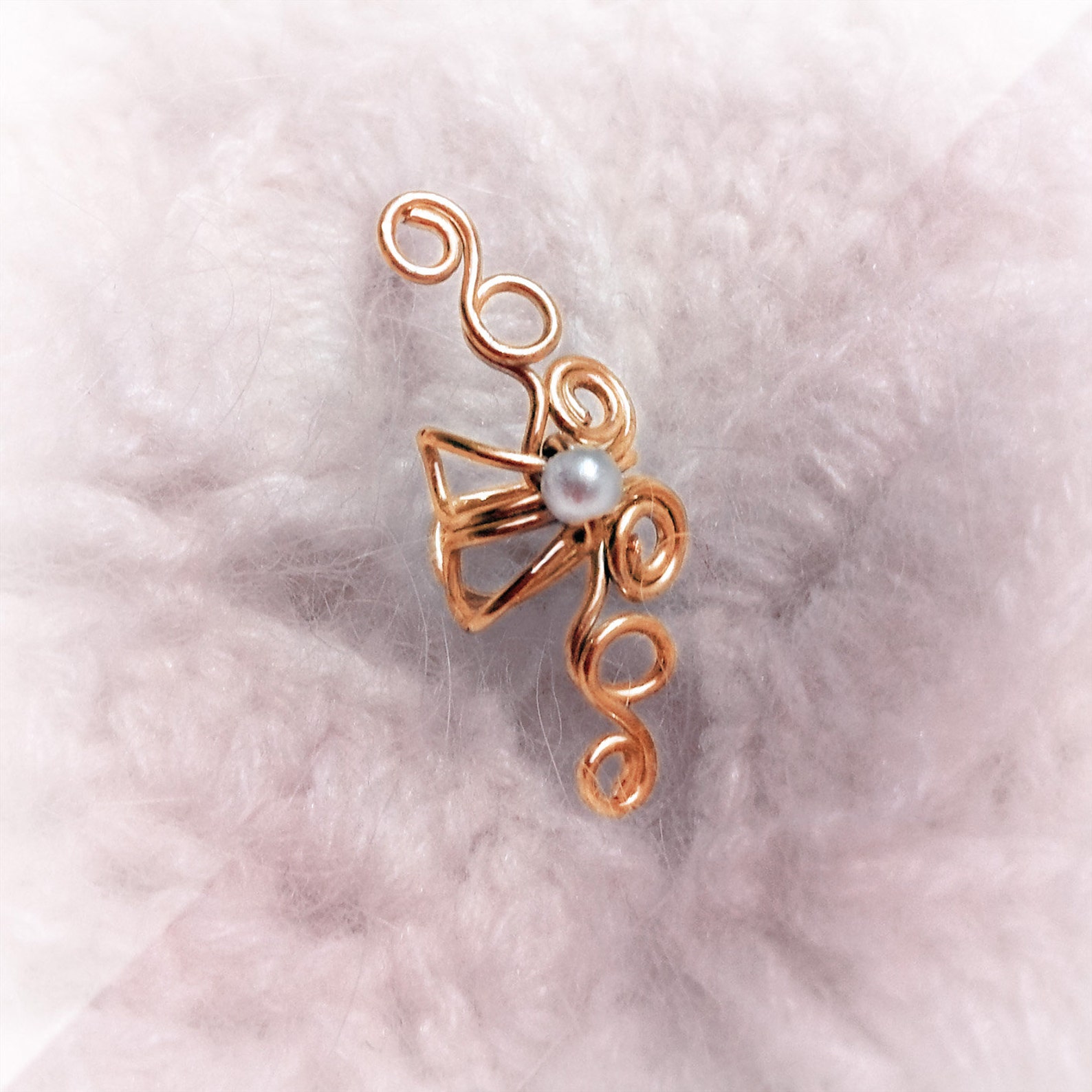 Gold Ear Cuff 24K Gold Plated Ear Wrap White Pearl - Etsy