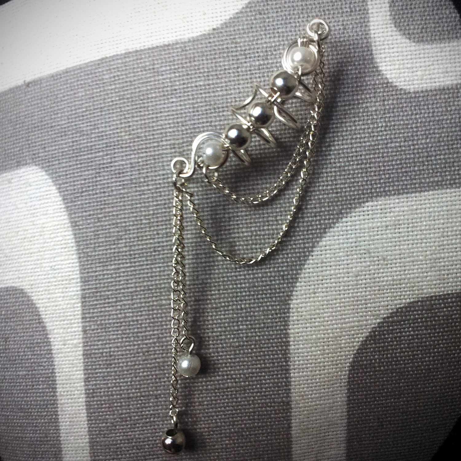 Silver Ear Cuff With Chain Silver Plated Chain Ear Wrap - Etsy