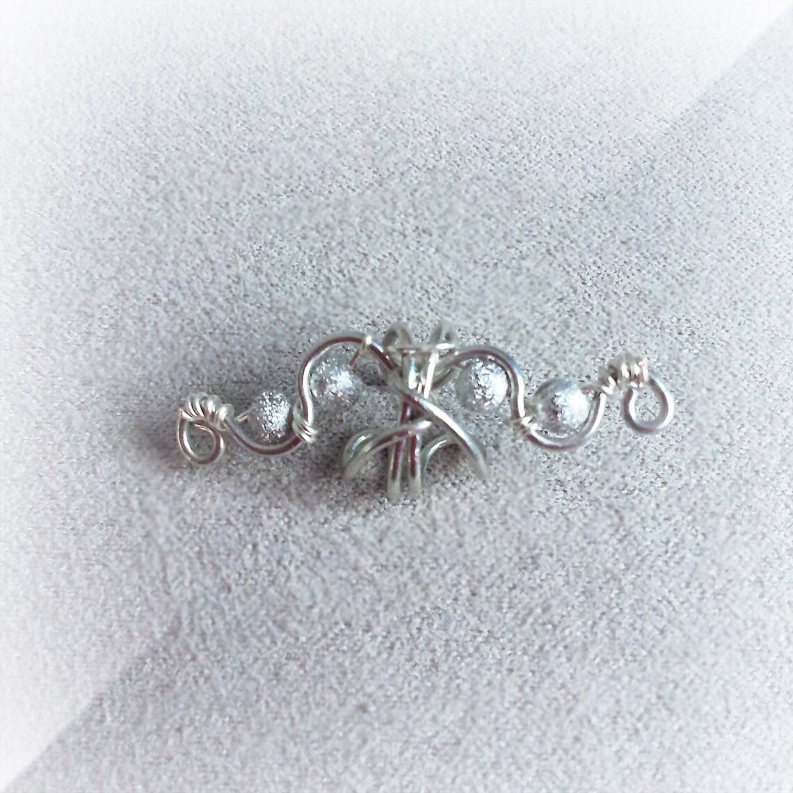 Silver Ear Cuff Glitter Silver Beads Swirly Ear Wrap - Etsy